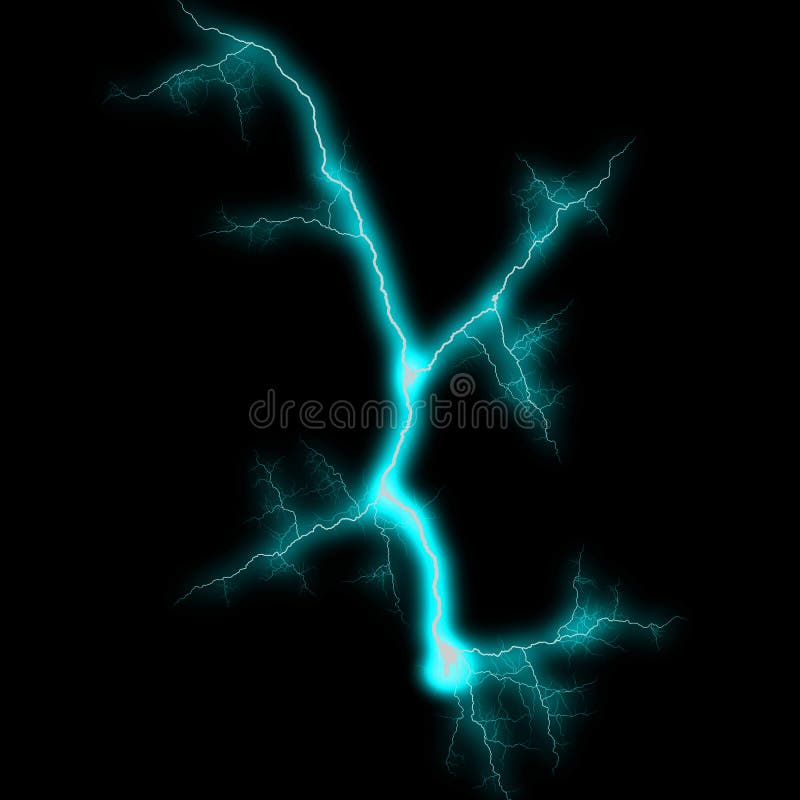 Abstract Light Blue Lighting Natural Thunder Realistic Magic Overlay ...