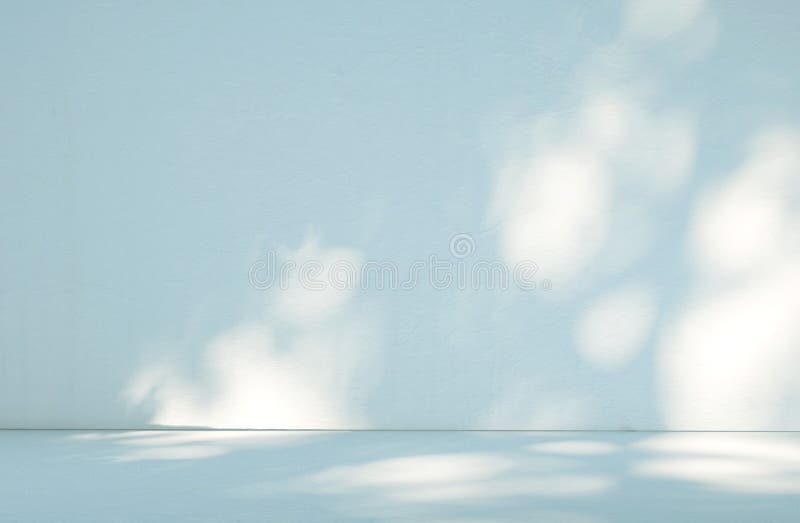 Abstract Light Blue Wall Background in Empty Room with Light and Shadow ...