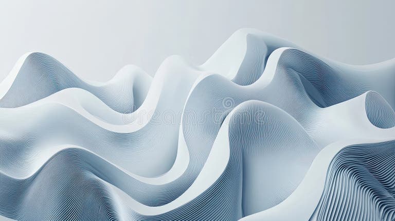Abstract Light Blue Waves Background. 3D Render Stock Illustration ...