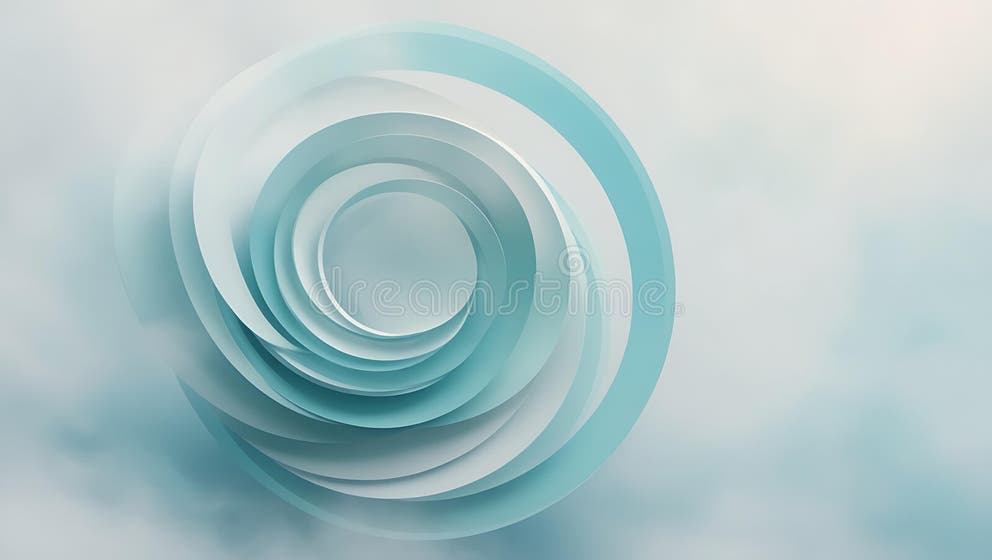 Abstract Light Blue and White Concentric Circles Background Image Stock ...
