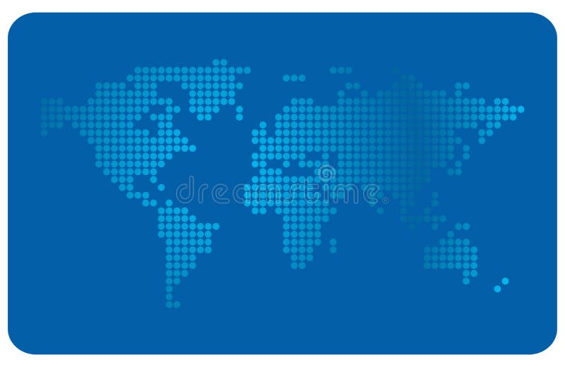 Abstract Light Blue World Map with Gradient on Blue Vector Background ...