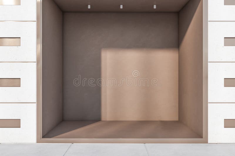 Abstract Light Building Facade with Box for Product Placement or ...