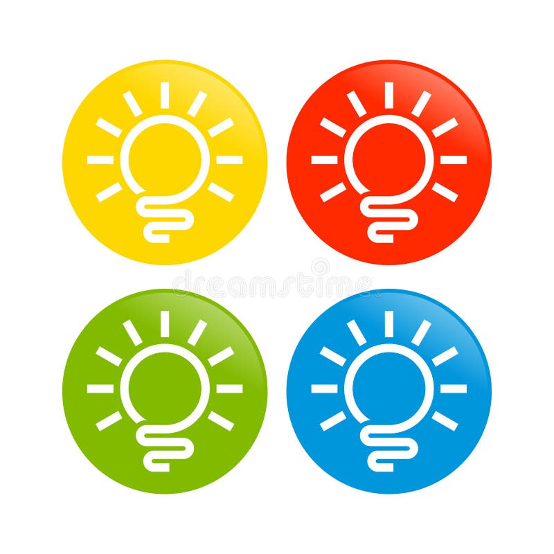 Abstract Light Bulb Circle Icon Stock Vector - Illustration of ...