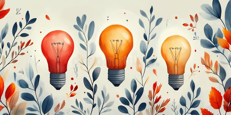 Abstract Light Bulb or Creative Idea Concept Ai Generated Art Stock ...