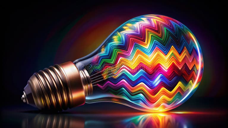 Abstract Light Bulb Explodes with Creative Zigzag Patterns a ...
