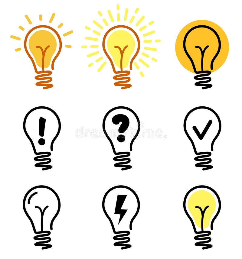 Abstract Light Bulb. the Idea. Orange Background. Question Mark ...