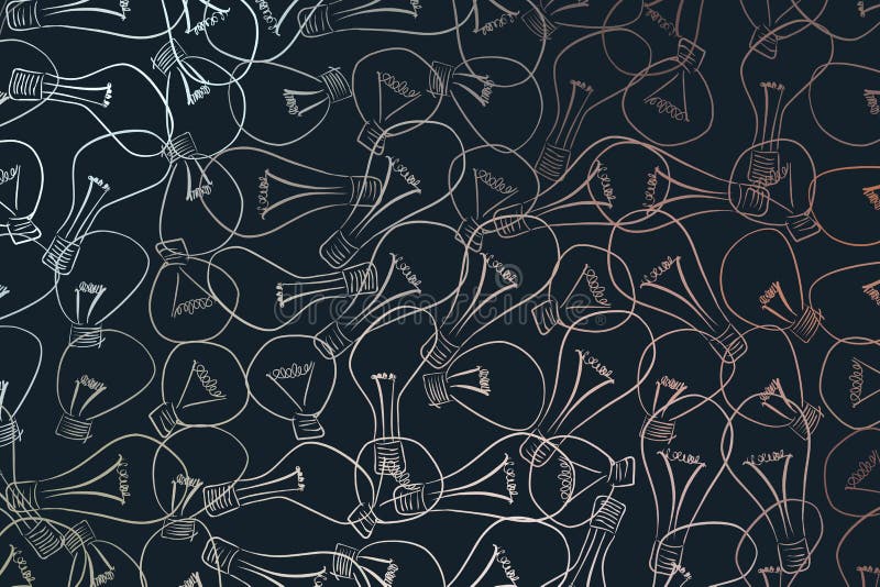 Abstract Light Bulbs Illustrations Background Pattern. Suggestion ...