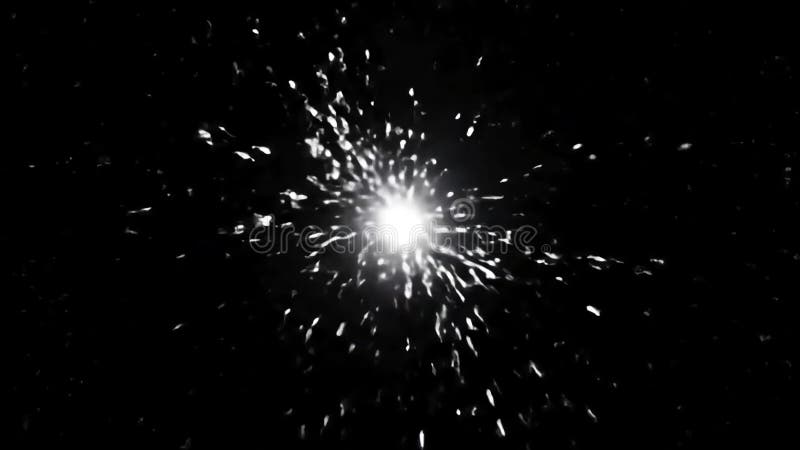 Abstract Light Burst Animation with Sparkles on Black Background ...