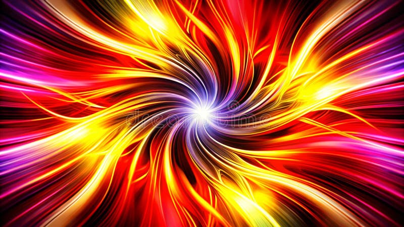 Abstract Light in the Center, Twisted Heat Energy, Illustration ...