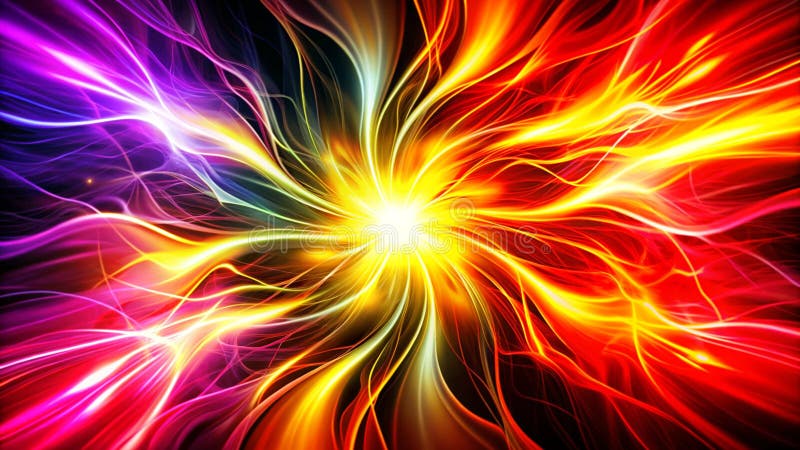 Abstract Light in the Center, Twisted Heat Energy, Illustration ...