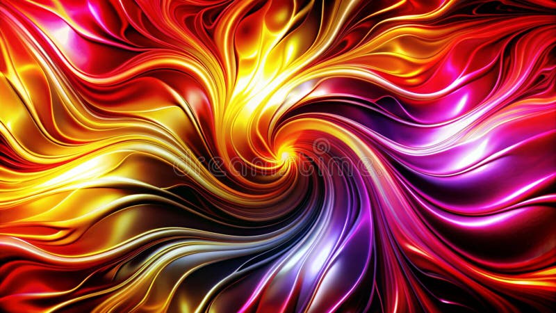 Abstract Light in the Center, Twisted Heat Energy, Illustration ...