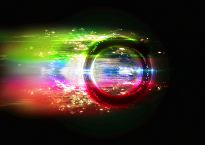 Abstract Light Circle Digitally Generated Background Stock Illustration ...