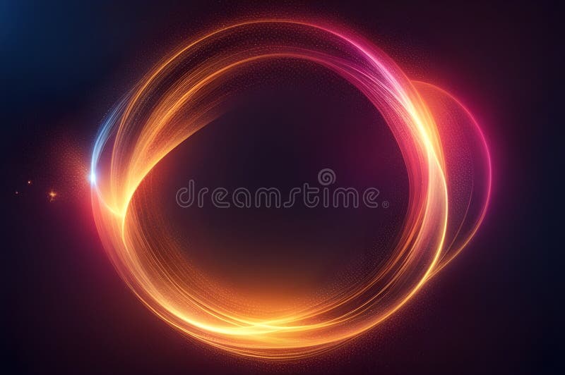 Abstract Light Circle of Glow Particles on a Dark Background, Sparkle ...