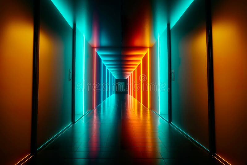 Abstract Light Corridor Background Room Stock Illustration ...