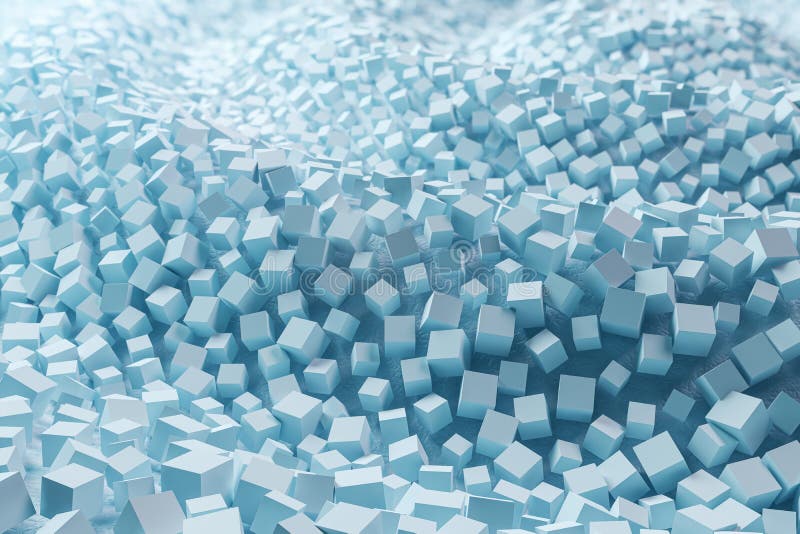 Abstract Light Cubic Background. Big Data and Internet Connection ...