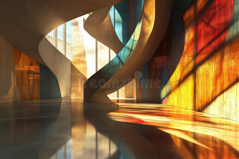 Abstract Light Design in Colorful Creative Interior Space Stock ...