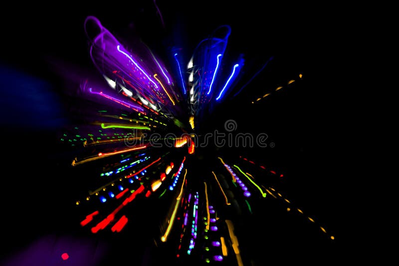 Abstract Light Effects at Night , Colorful Stripes of Light Stock Photo ...