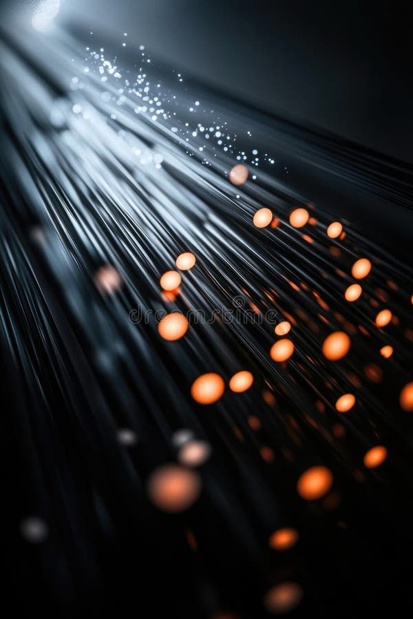 Abstract Light and Fiber Optic Display with Glowing Bokeh Effect Stock ...