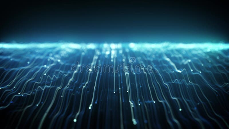 Abstract Light Fiber Strings Flowing Background Loop Stock Video ...