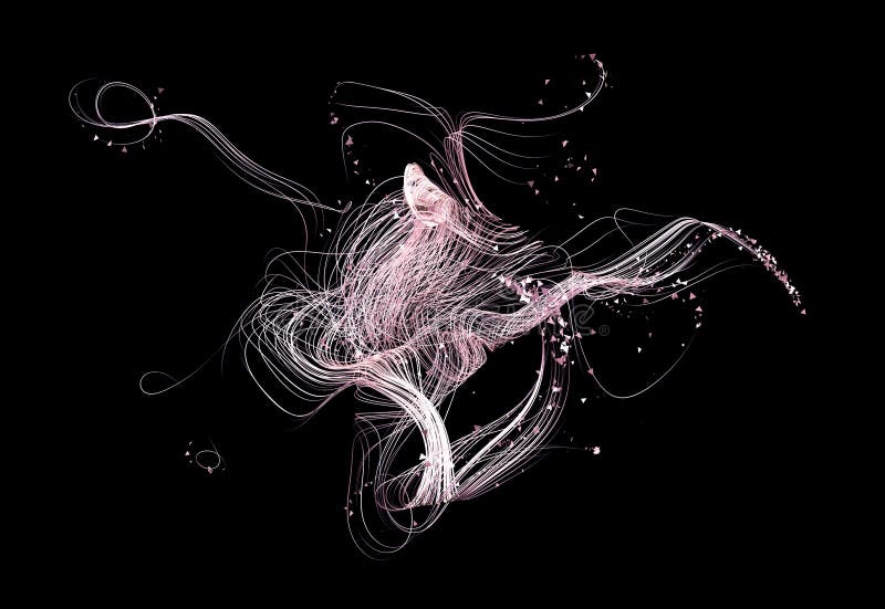 Abstract Light Glowing Gold Shape Black Background. 3d Illustration, 3d ...