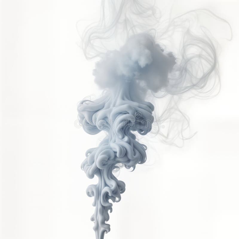 Abstract Light Gray Smoke Steam Swirling in Dynamic Forms. Realistic ...