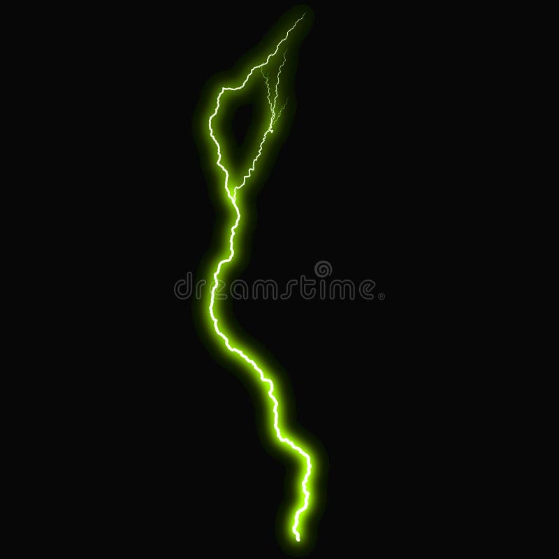 Abstract Light Green Lighting Natural Thunder Realistic Magic Overlay ...