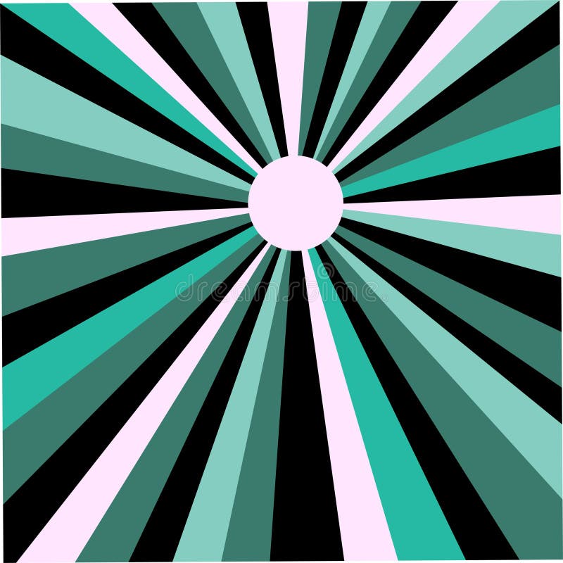 Green Rays Background for Banner Design. Starburst Cartoon Style ...