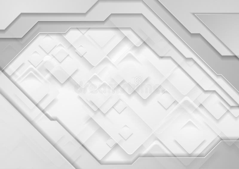 Abstract Light Grey Technology Background with Squares and Sci-fi ...