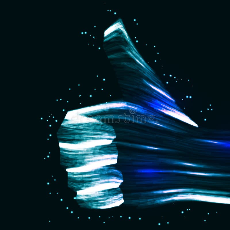 Abstract Light Hand in GOOD Sign Stock Vector - Illustration of ...