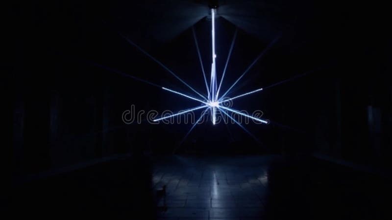 Abstract Light Installation with Complex White Laser Beams at Night ...