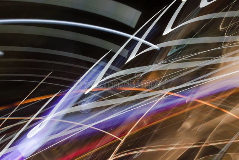 Abstract Light Line Background. Colorful Light Trails on Dark ...