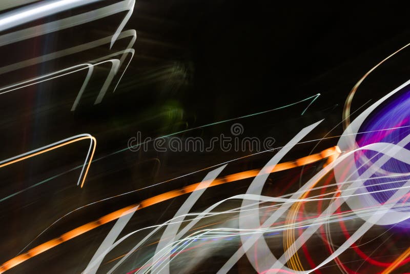 Abstract Light Line Background. Colorful Light Trails on Dark ...