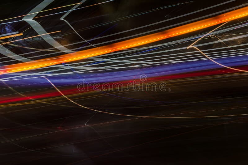 Abstract Light Line Background. Colorful Light Trails on Dark ...