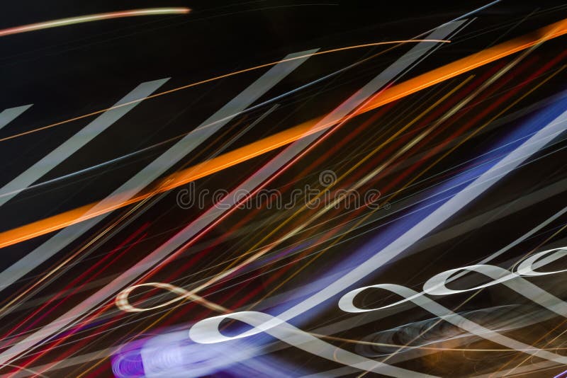 Abstract Light Line Background. Colorful Light Trails on Dark ...