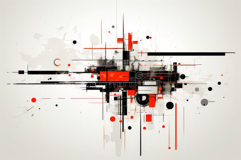 Abstract Light Minimalism Geometric Shapes Merging Robotic Elements ...