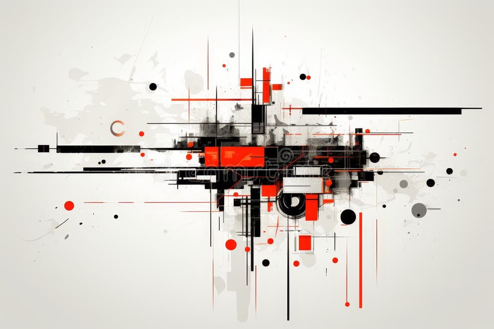 Abstract Light Minimalism Geometric Shapes Merging Robotic Elements ...