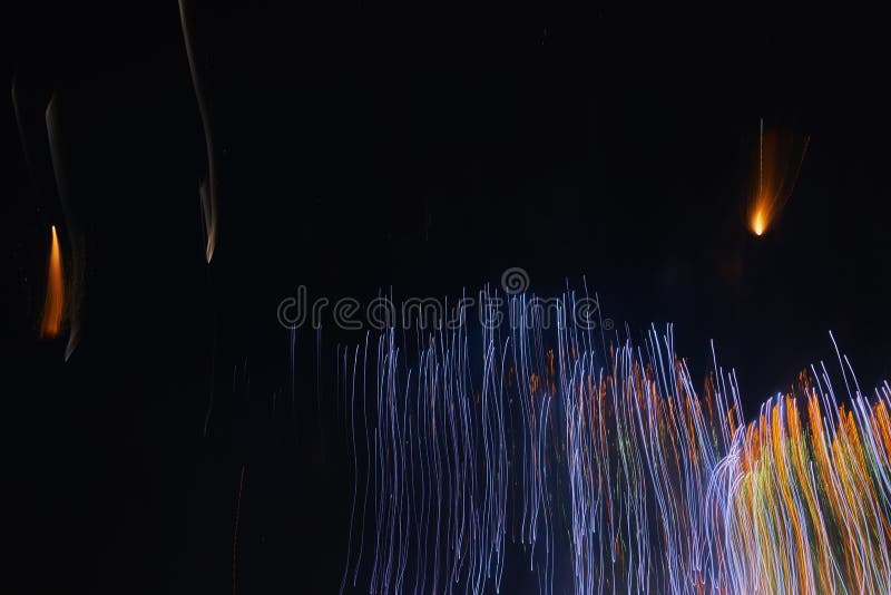 Abstract Light Night Holiday Color Trails. Firework. Copy Space Stock ...