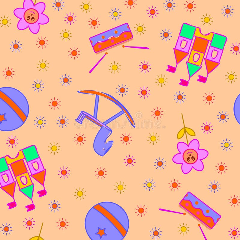 Abstract Light Orange Light Sea Blue Texture with Abstract Cute Baby ...