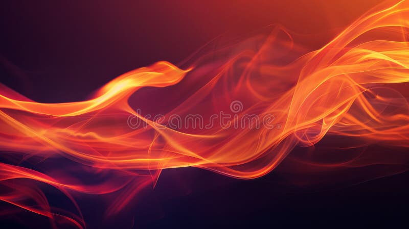Abstract Light Painting, Swirling Orange and Red Light Trails, Dark ...