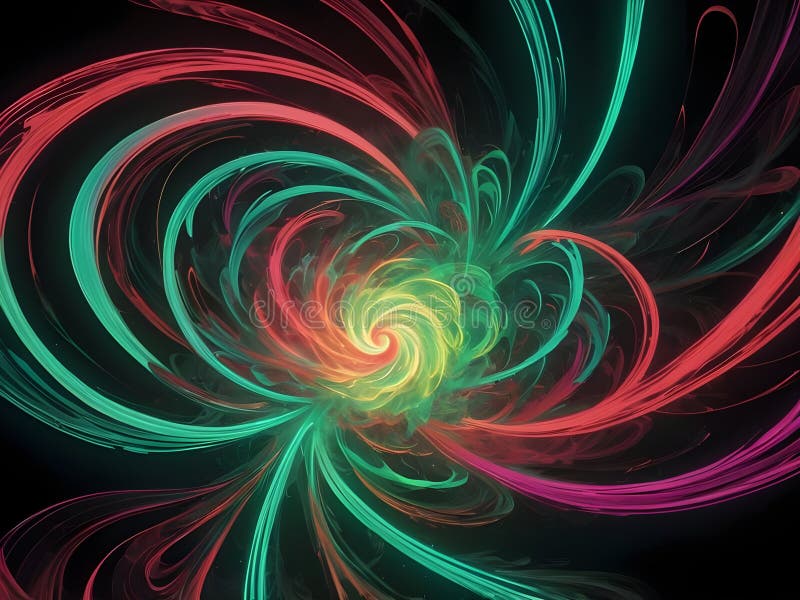 Abstract Light Pastel Glow Neon Cyclone Christmas Red and Green Colours ...