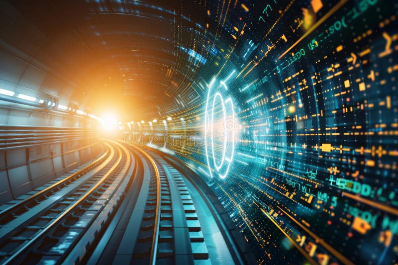 Abstract Light Path Representing Technology and Data Exchange Concept ...