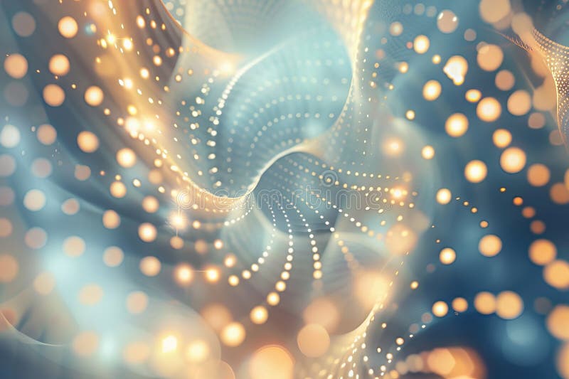 Abstract Light Pattern with Bokeh Effect in Soft Blue and Golden Tones ...