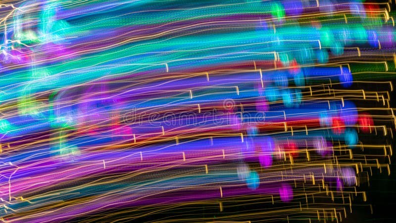 Abstract Light Pattern, Long Exposure Night Photo, Striped Neon Glow ...