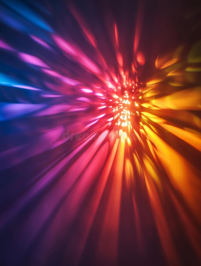 Abstract Light Patterns Cast Onto a White Wall Create a Dynamic and ...