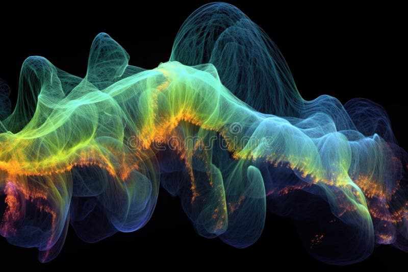 Abstract Light Patterns Created by Bioluminescent Organisms Stock ...