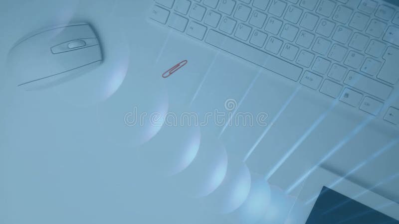 Abstract Light Patterns Overlaying Computer Mouse and Keyboard in ...