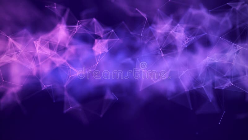 Abstract Light Purple Composition with Connection Dots and Lines. Low ...