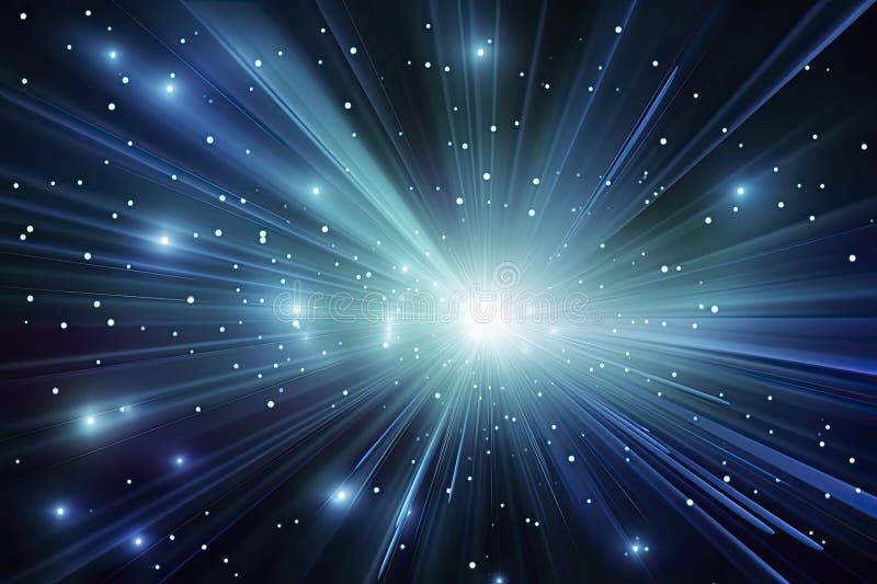 Abstract Light Rays Effect with Dots and Sparks Stock Illustration ...