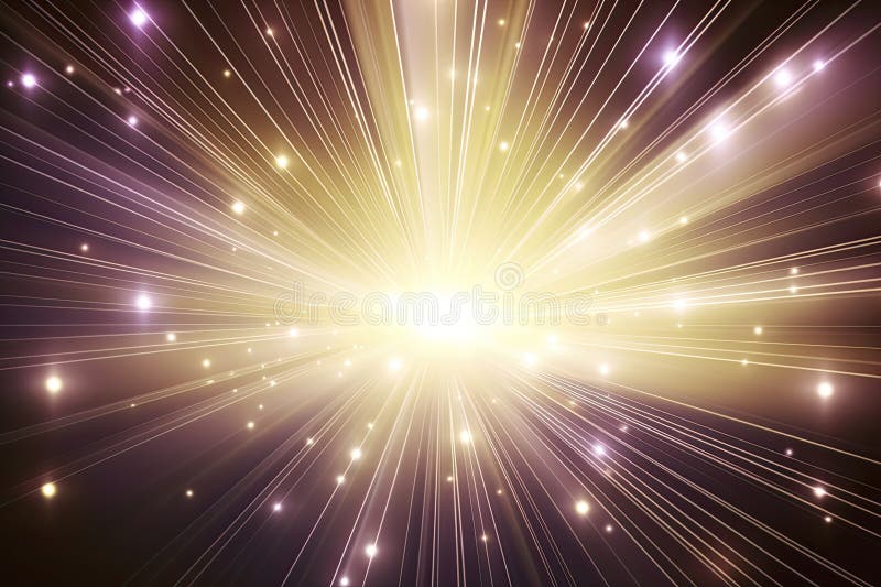 Abstract Light Rays Effect with Dots and Sparks Stock Illustration ...