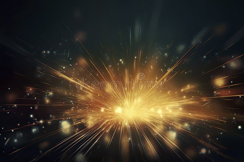 Abstract Light Rays Effect with Dots and Sparks Stock Illustration ...